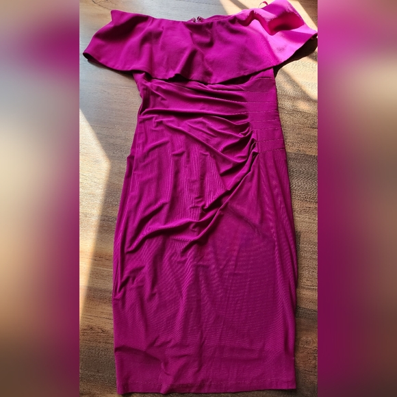 Xscape | Dresses | Xscape Fusha Off The Shoulder Dress | Poshmark